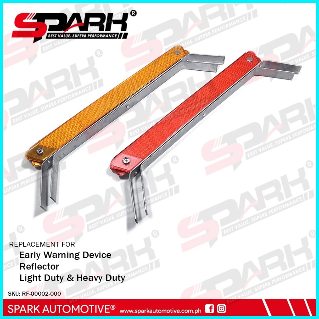 (PAIR) Early Warning Device EWD Amber & Red Reflective Triangle Car ...