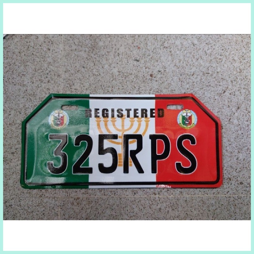MOTORCYCLE INC TEMPORARY PLATE NUMBER GALVANIZED METAL EMBOSSED ...