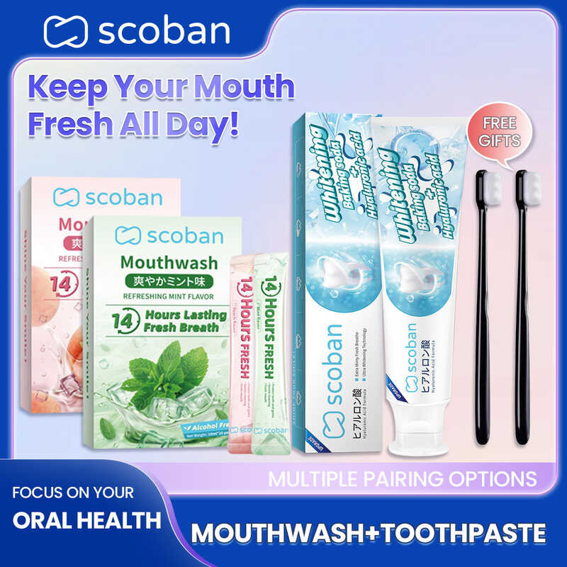 COD 2024 [Ayon sa FDA]Scoban Whitening Toothpaste + Mouthwash 200ml ...