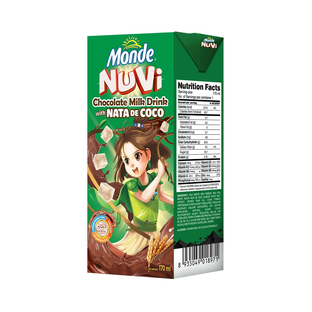 Monde Nuvi Chocolate Milk Drink with Nata de Coco 170ml | Shopee Philippines