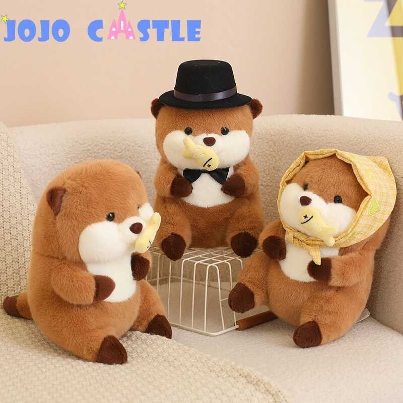 CASTLE 30Cm JOJO Cartoon Otter With Hat Fish Plush Toys Cute Capybara ...