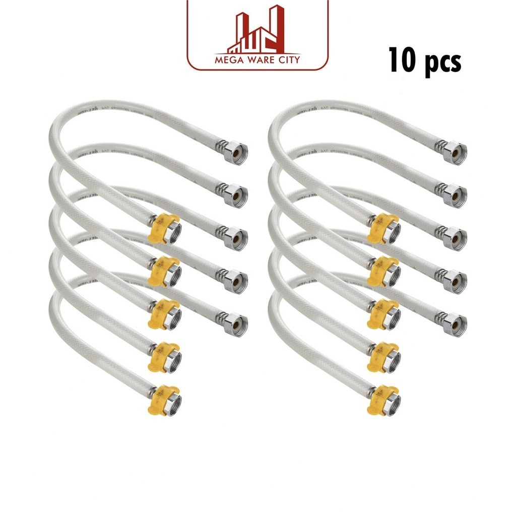 PVC Flexible Hose 10 PCS Pressure Water Pipe Toilet Bowl Sink Water ...