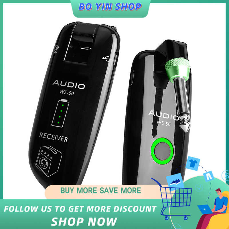 Ws-50 SWIFF UHF Digital Guitar Wireless System (Transmitter + Receiver) 50M Transmission ...