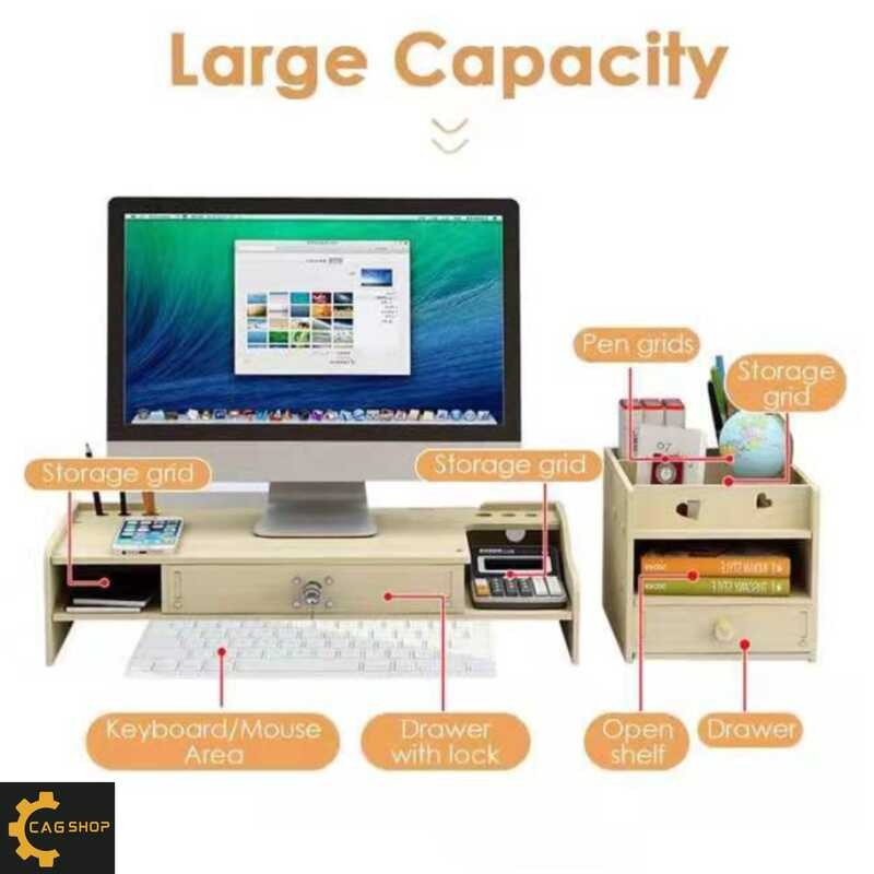 LY CAG SHop Computer Monitor IncreASed SHelf DrAwer Neck Lcd Office ...