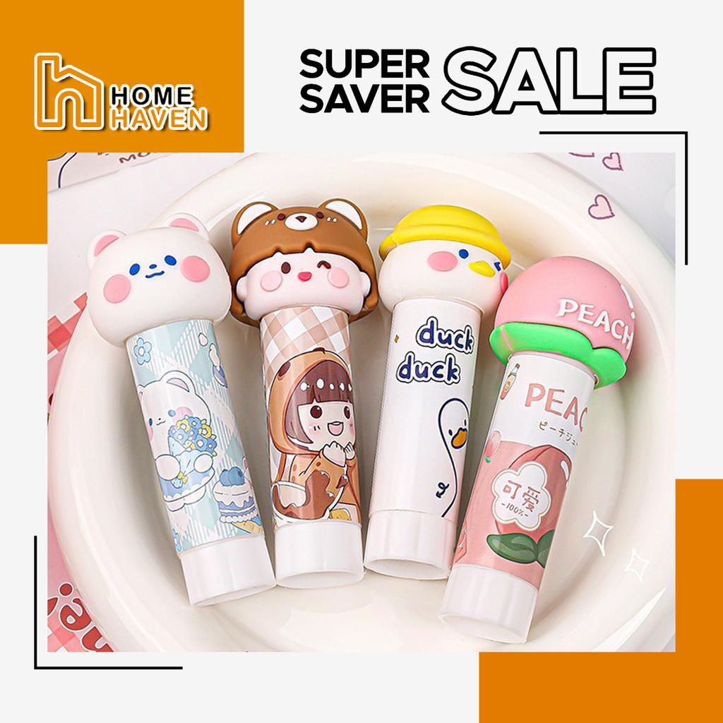 HOME HAVEN Cartoon Glue Stick PVA Solid Glue Easy Dry Gam Cepat Kering ...