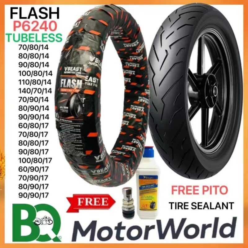 Flash/P6240 TUBELESS BEST TIRE NG 14/17 Para Sa Motorcycle | Shopee ...