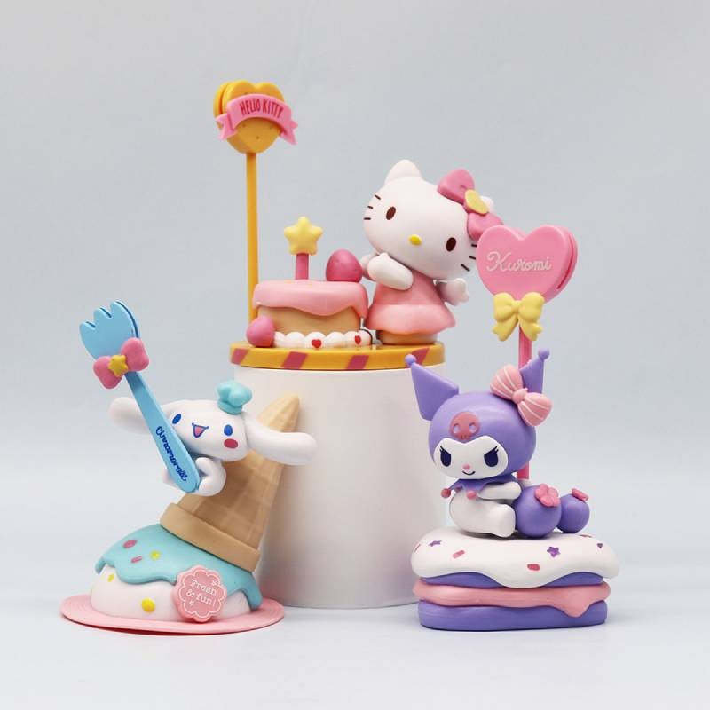 Melty Note Adorable Character Figurines Set Featuring Sweet Dessert ...