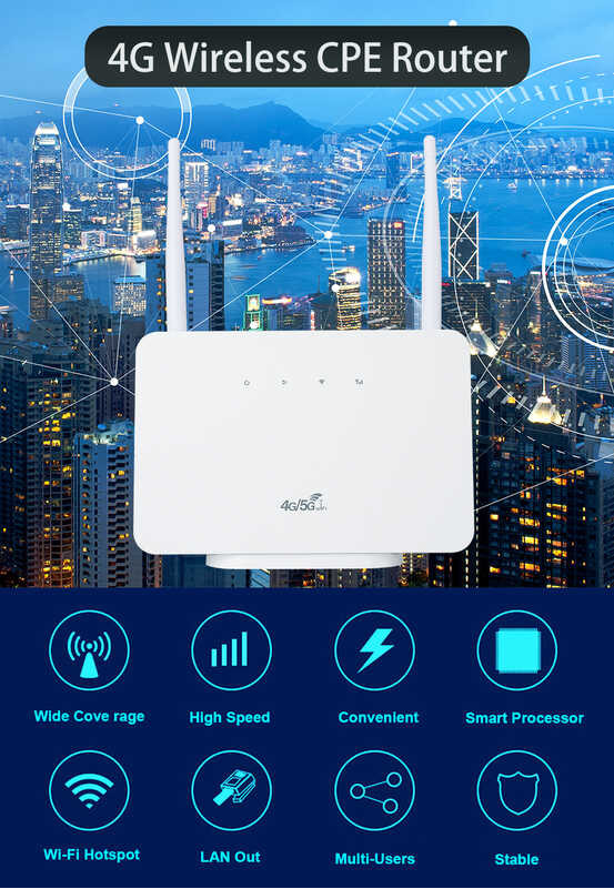 LTE ★ 4G CPE Router Modem Rj45 LAN WAN External Antenna Wifi Wireless ...