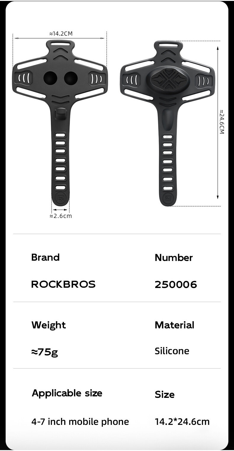 【PH Delivery】ROCKBROS Silicone Bike Phone Holder Adjustable Quick Release Elastic Handlebar ...