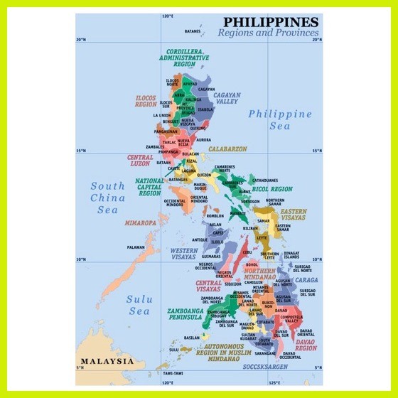 Laminated MAPA NG PILIPINAS Chart | A4 Size | Educational Wall Chart ...