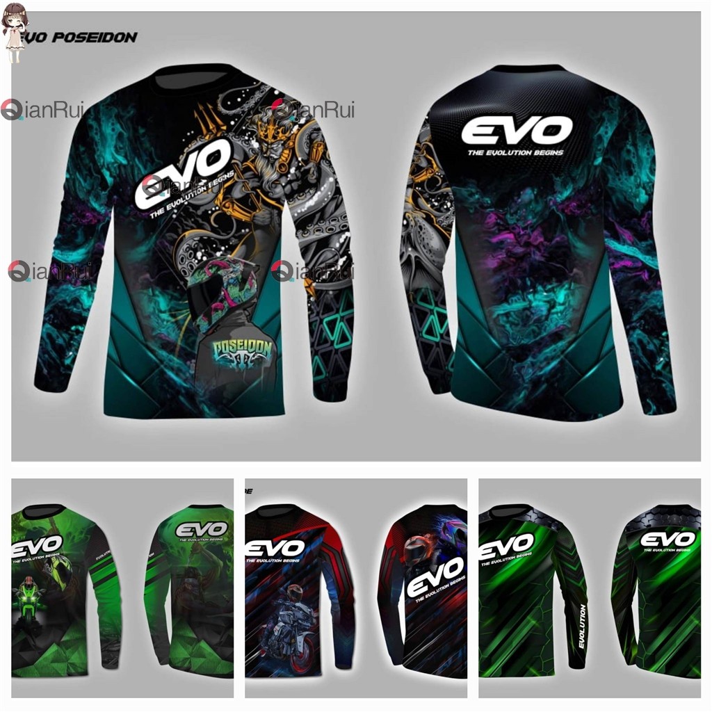 Evo Long Sleeves Sublimation Drifit Evo Poseidon / Evo Green / Evo ...