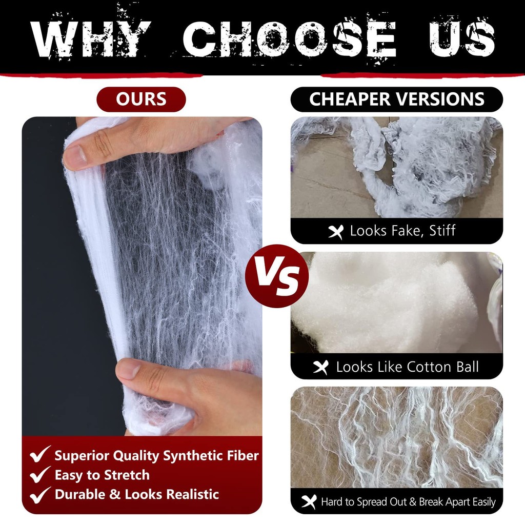 Halloween Decorations Spider Web Toy Stretchy Artificial Cobweb with ...