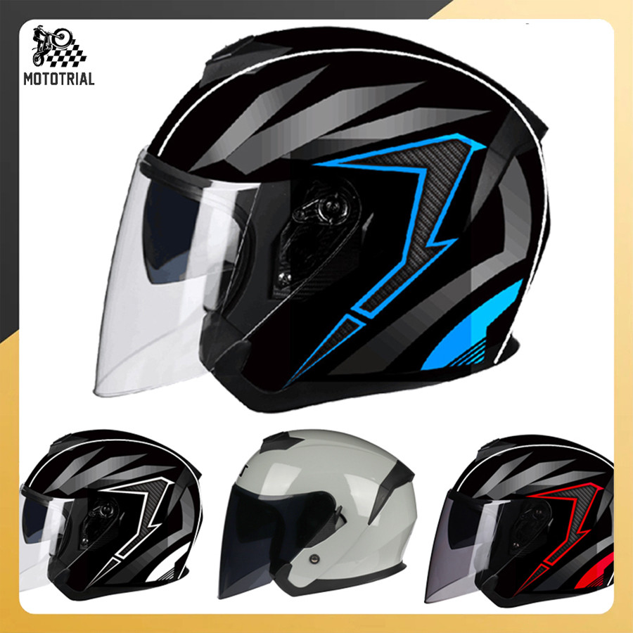 New AIS Open Face Motorcycle Helmet Safety Scooter Motorbike Riding Jet ...