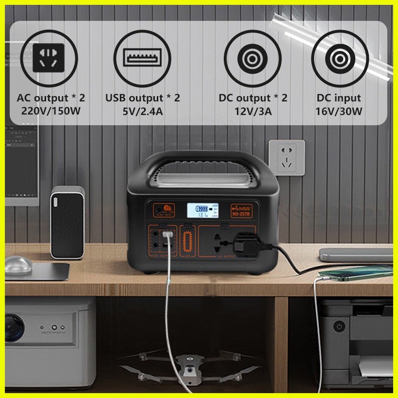 ☎ NSS 220V 150W portable power station generator with 12V 7200MAH ...