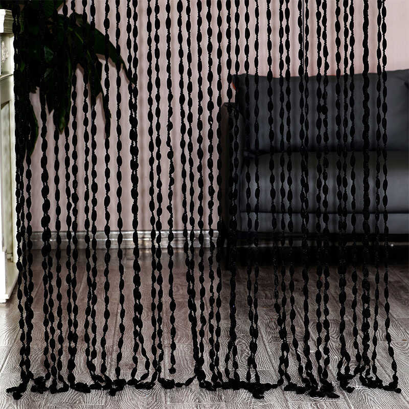Home 100X200cm Bead String Panels Door Fly Screen Room Divider Tassel ...