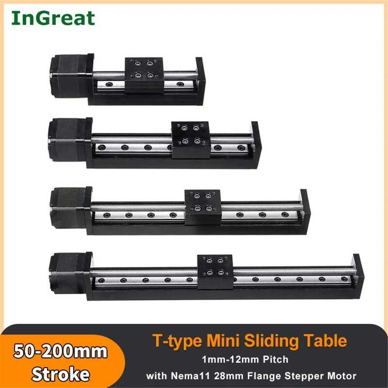 T-Type Mini Motor Rail Slide CNC Sliding Table XYZ Axis & Nema11 ...