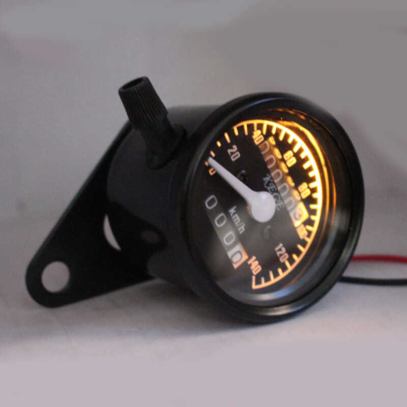 Black 12V Universal Motorcycle Scooter Speedometer Odometer Gauge 0-140 Km/H Para Sa Yamaha ...