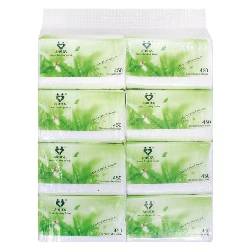 Shuta Green Tea Facial Tissue 450 Sheets by one pack = 8pcs(S-0010 ...