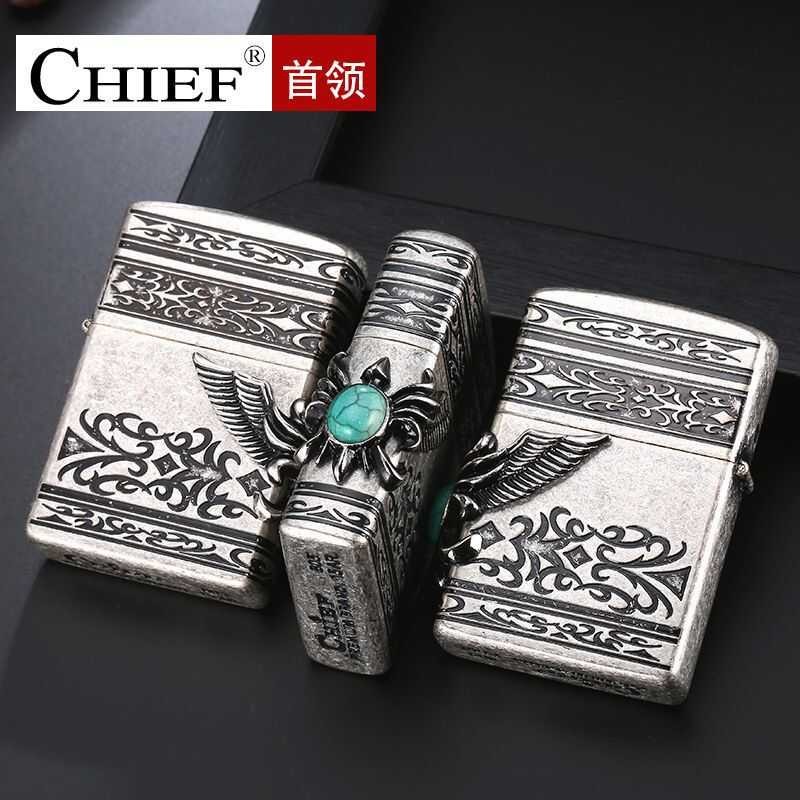 Tt Leader Demon Legend Kerosene Lighter Vintage Ancient Silver ...