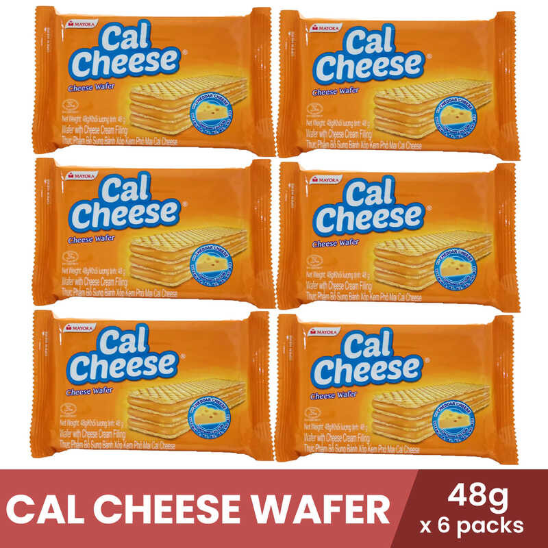 CAL CHEESE Wafer Pack 48G X 6 Packs, Snack Food, Biscuit, Sweet Wafer ...