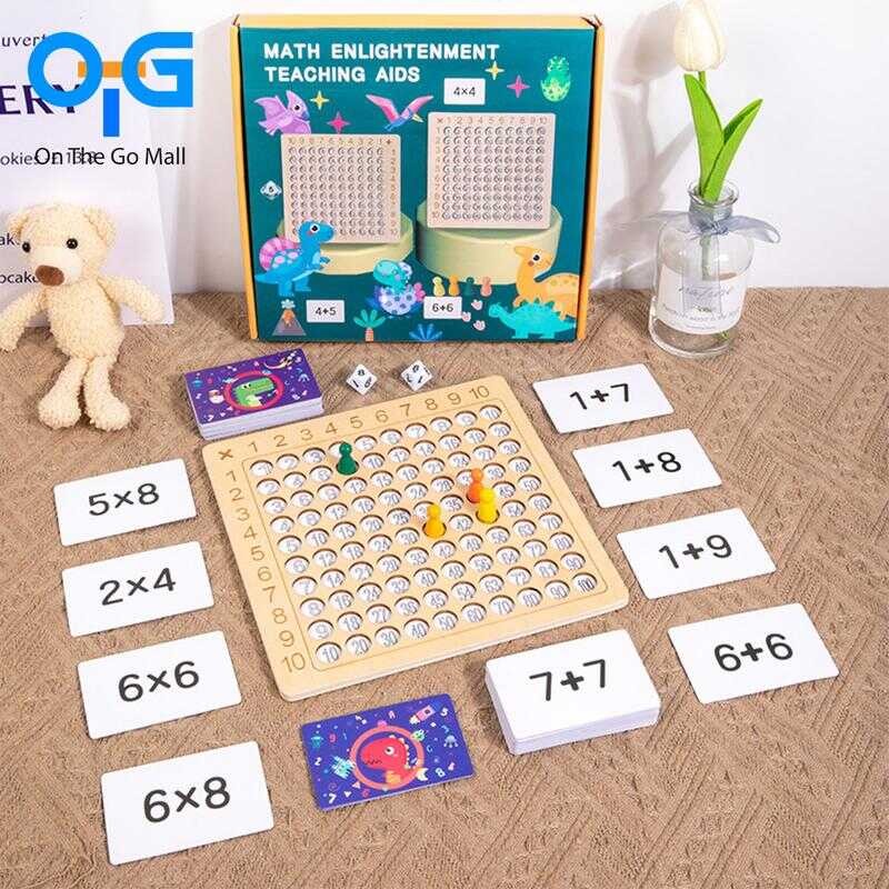 Wooden Math Game, Multiplication And Addition Board For Kids Best Gift ...