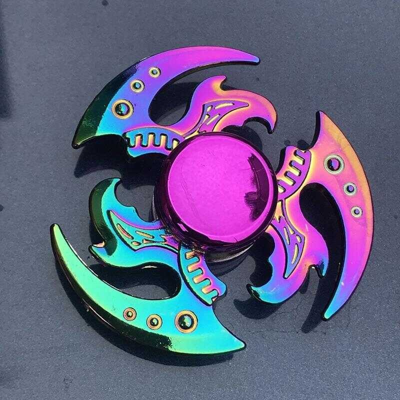 Metal Finger Bearing Spinner Toy Adult Cross Spinning Top Decompression ...