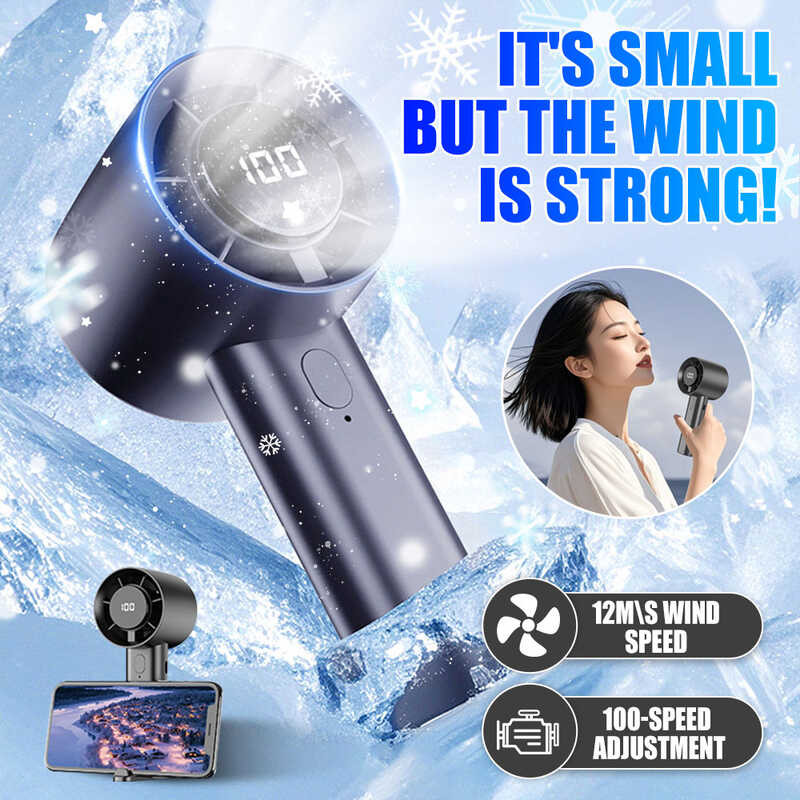 Jet Mini Fan 6000Mah Rechargeable Handheld Portable Strong Wind High ...