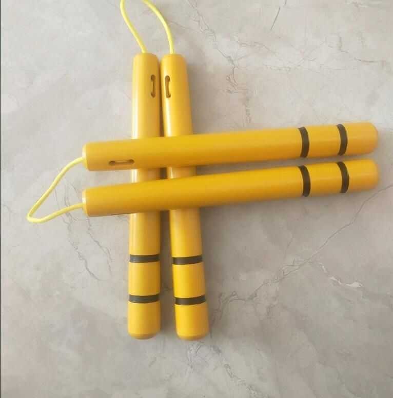 Bruce Lee Yellow Wooden Nunchaku Training Prop Practical Use Two ...