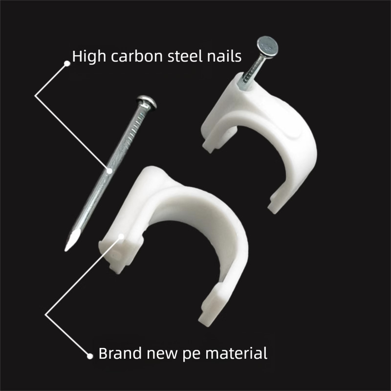 6/8mm Round Steel Nail Cable Clamps for Ethernet LAN Cable Wall Holder ...