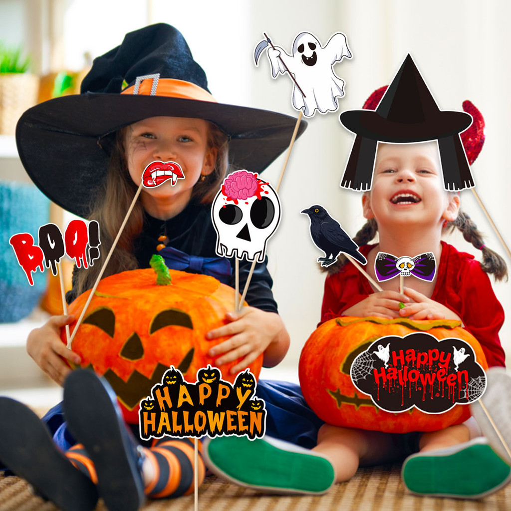 2025 New 30pcs Large Photo Booth Props Halloween Party Supplies with ...