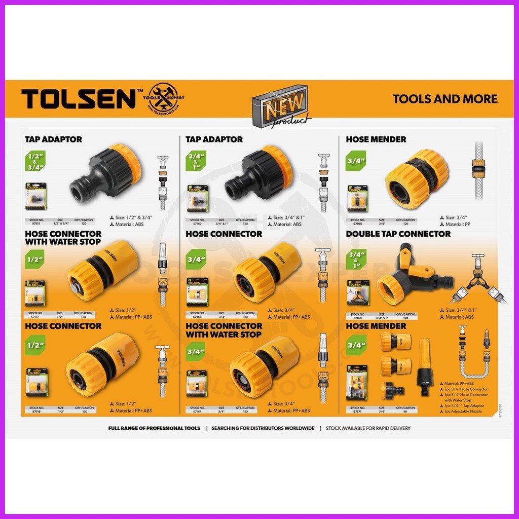 Tolsen Quick Release Hose Connector (1/2") 57119 | Shopee Philippines