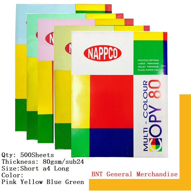 Nappco Copy Paper Substance 24 80gsm Colored Paper 1 Ream 500 Sheets A4 ...
