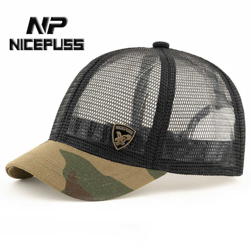 Mesh Hat Short-Brimmed Peaked Cap Ins Trendy Short Brim Hat Men's Short ...
