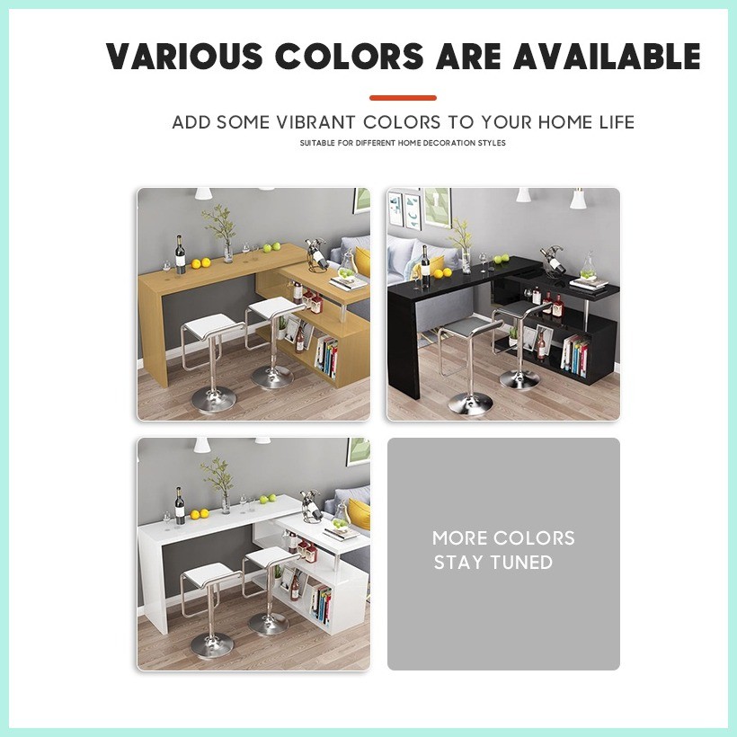 COD 360°Rotating Nordic Computer Table Corner PC Table Simple Desktop ...