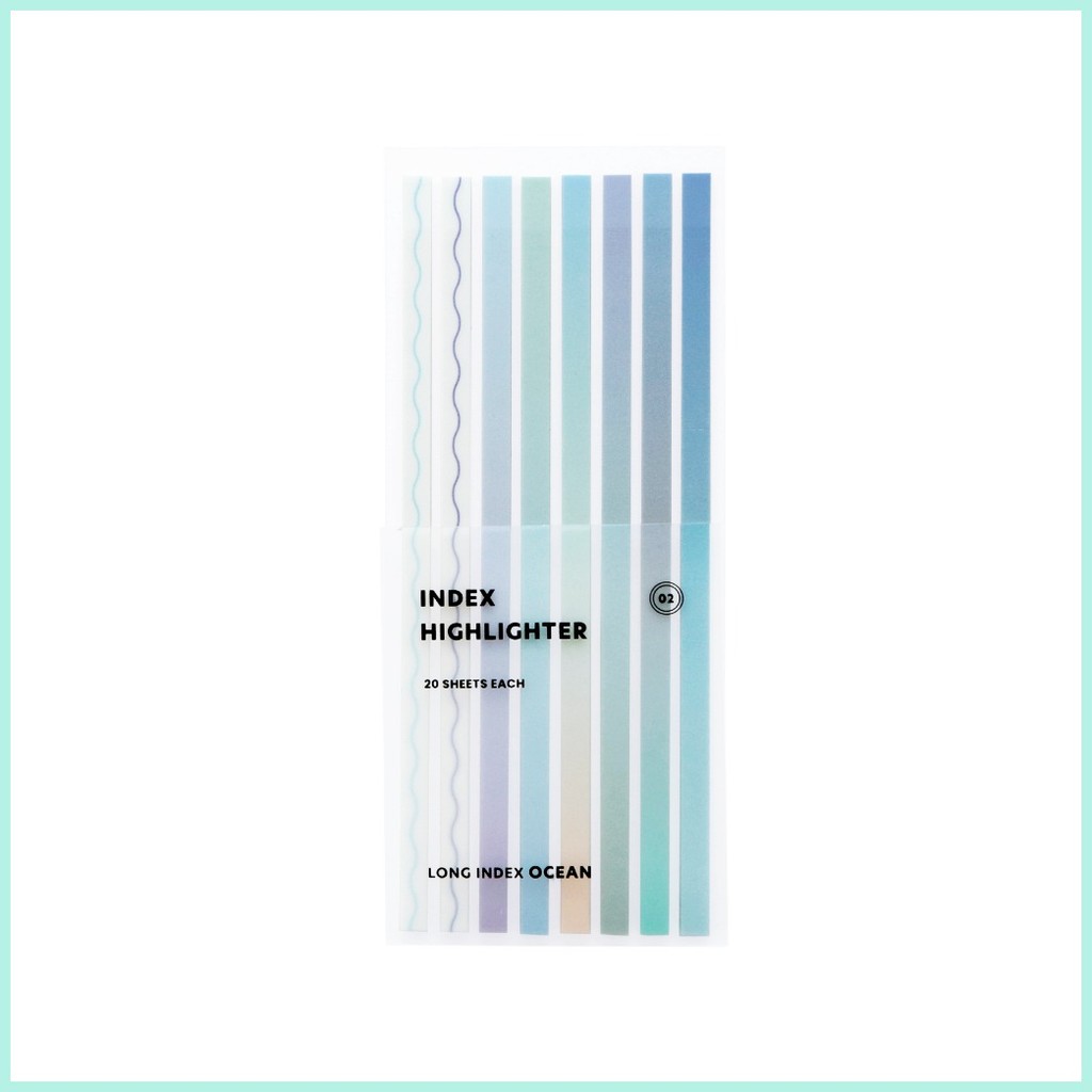 ICONIC Index Long Highlighter notebook study note-taking diary bookmark ...