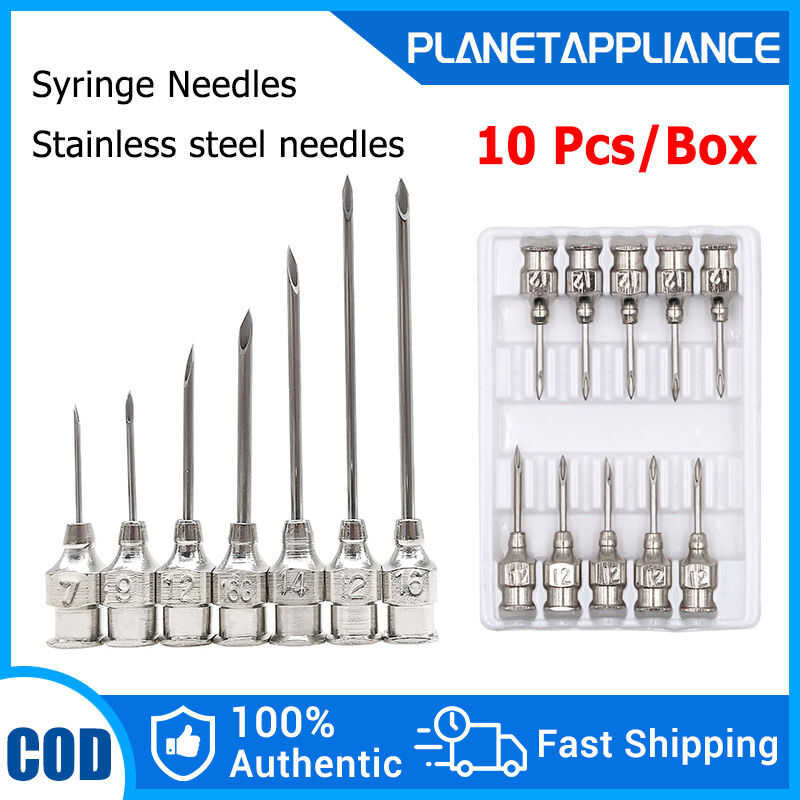 10Pcs Injector Stainless Steel Needles 7-16 Gauge Needle For Pig Cow ...