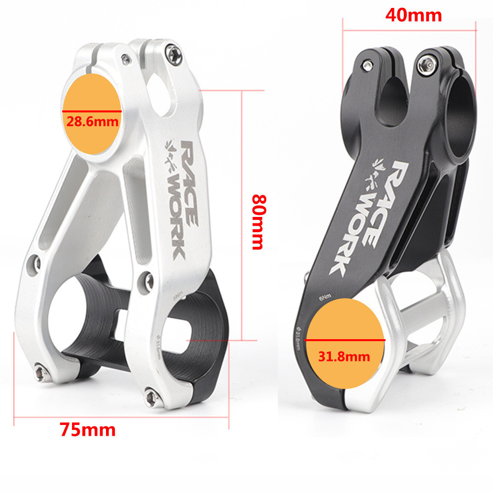 RACEWORK Retro MTB Handle Stem Bicycle Stand Negative 17 Degrees 80mm ...
