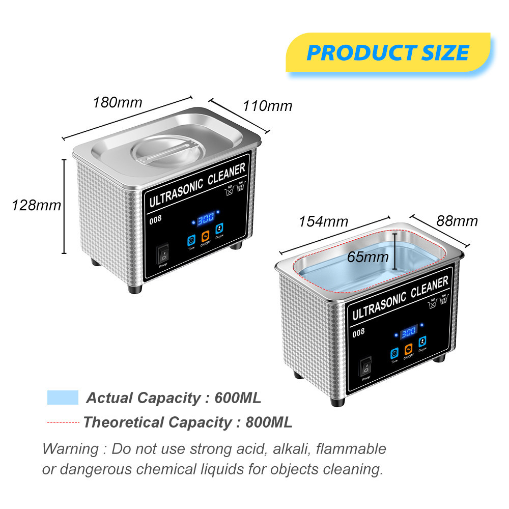 Ultrasonic Cleaner Stainless Steel Portable Heated Cleaning Washing ...