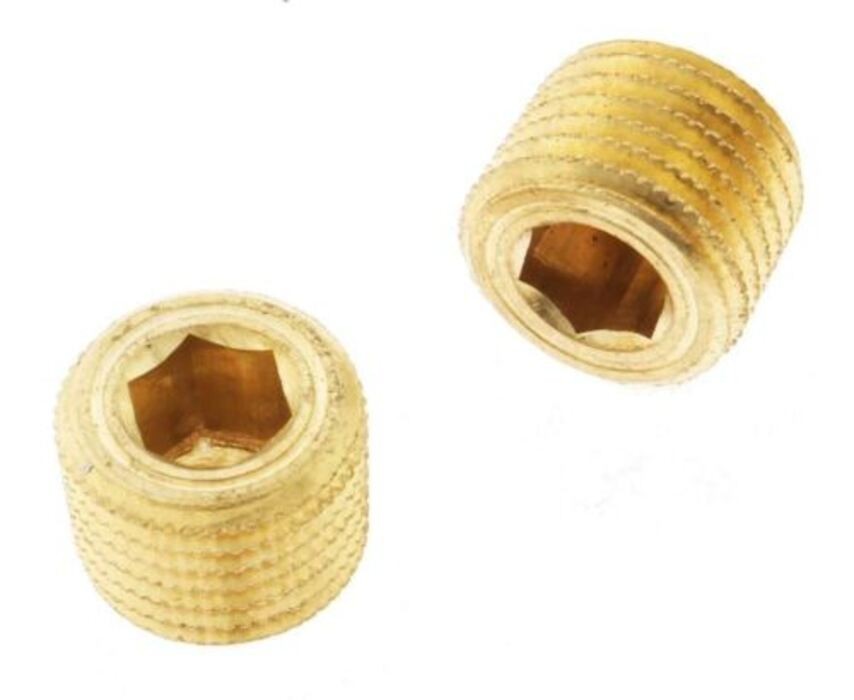3F Brass Internal Hex Male Blanking Plug 1/4" NPT Knurled Thread ...