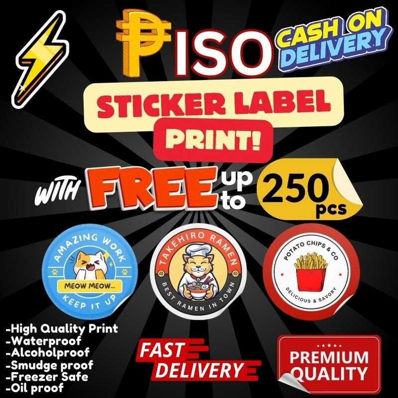 PISO PRINT STICKER LABEL WATERPROOF MINIMUM 300PCS | Shopee Philippines