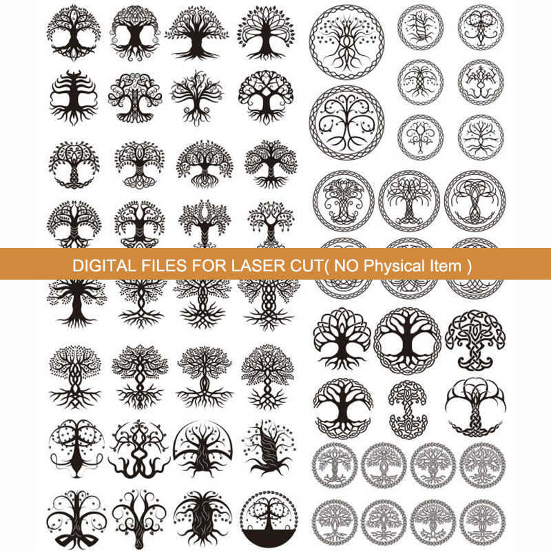 Decor Design Tree File 2D CNC Laser Cut Files DXF CDR SVG PDF Vector ...