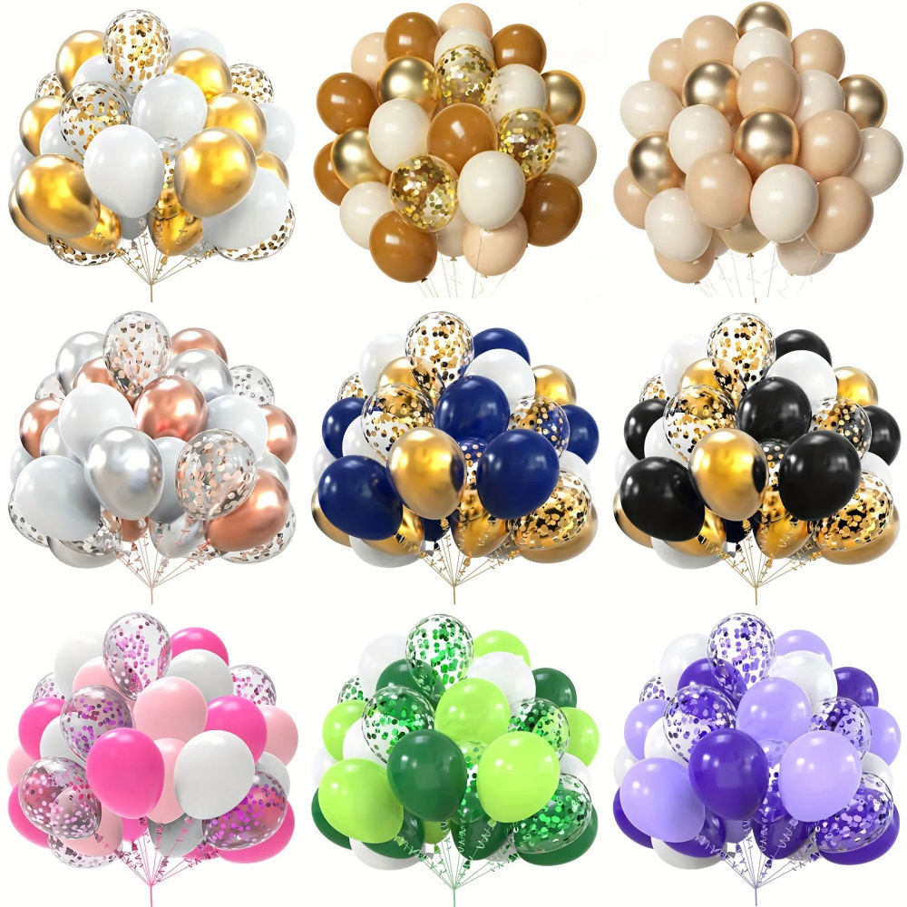 38pcs Balloons Decoration Set with Ribbon For Birthday Gold Black ...