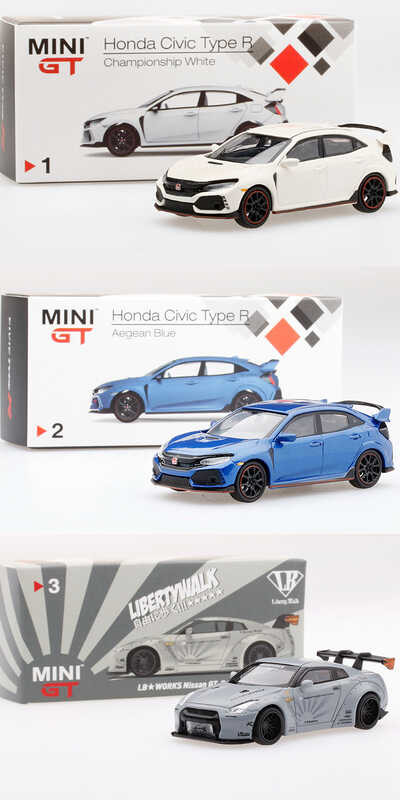 MINI 、 GT 1/64 Honda Civic Typer Iron Base Rubber Tire Alloy Trolley ...