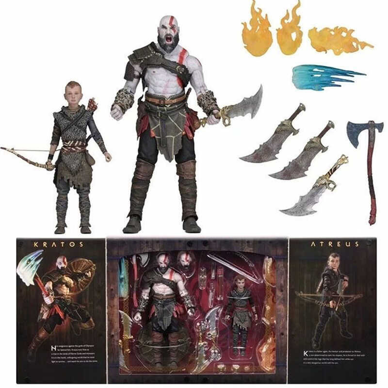 C5 NECA God War Action Figure Kratos Atreus Ghost Of Sparta With Axe ...