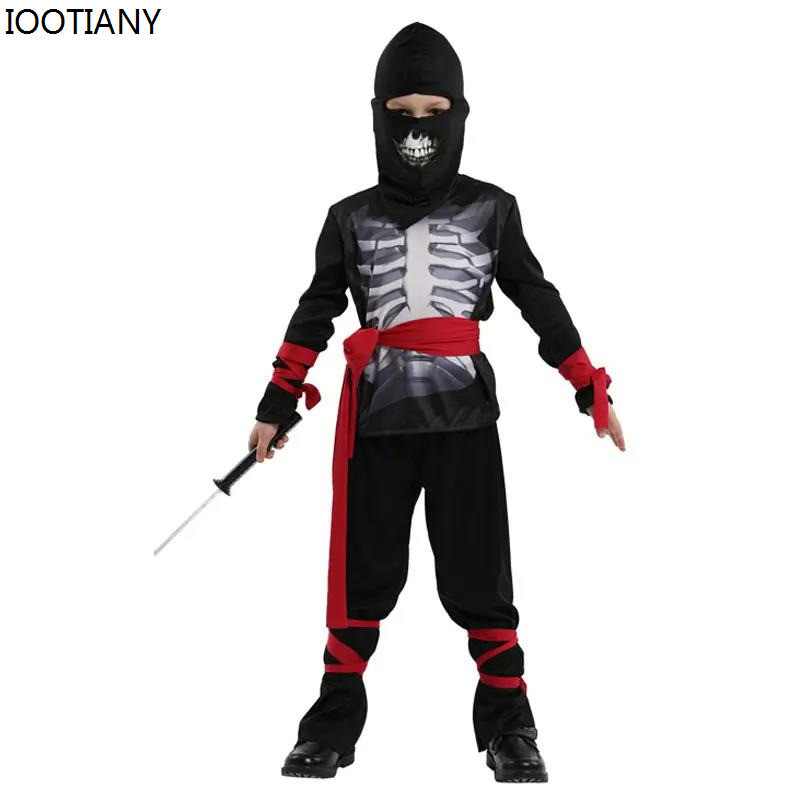 § Children Skeleton Zombie Ninja Cosplay Costume Boy Halloween Magic ...