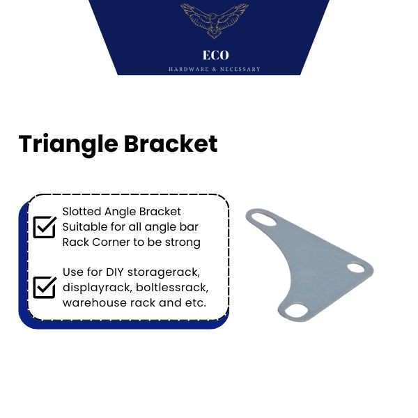 Slotted Angle Plate Bar Triangle Bracket Corner Plate Siku Besi Rak ...