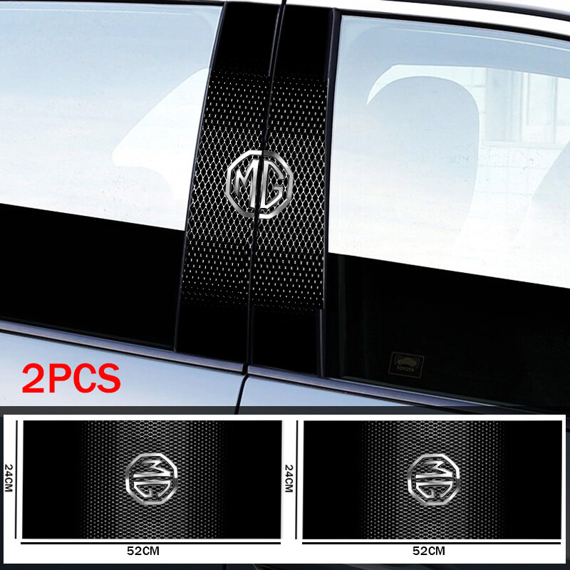 2PCS Car Center pillar sticker Window B-pillars Sticker PET Vinyl ...
