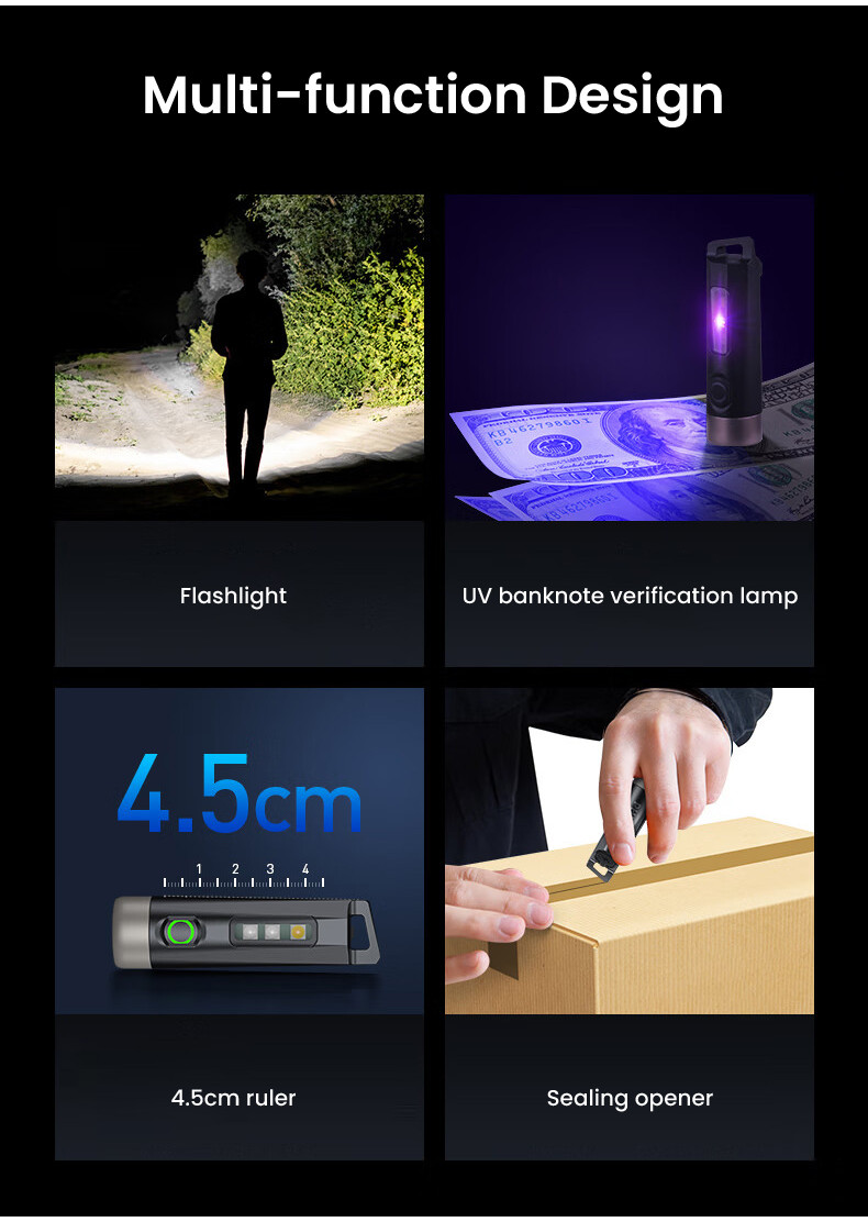 Philips SFL1211 EDC Flashlight LED Rechargeable Mini EDC Keychain ...