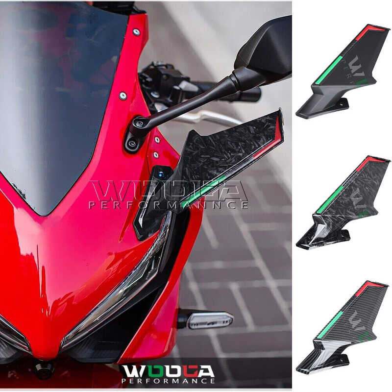 Universal Motorcycle Aero Winglets Front Fairing Racing Spoiler For ...