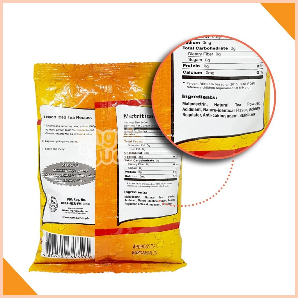 ♂ ☈ Injoy Concentrated Juice Powder Lemon Iced Tea Palamig 200g w ...